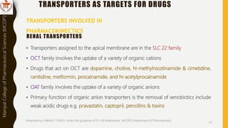 Transporters as targets for drugs | PPTX