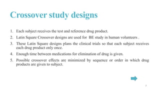 bioequivalence study design | PPTX