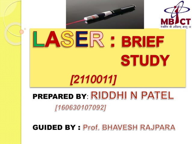 ppt on Laser:Brief study | PPT
