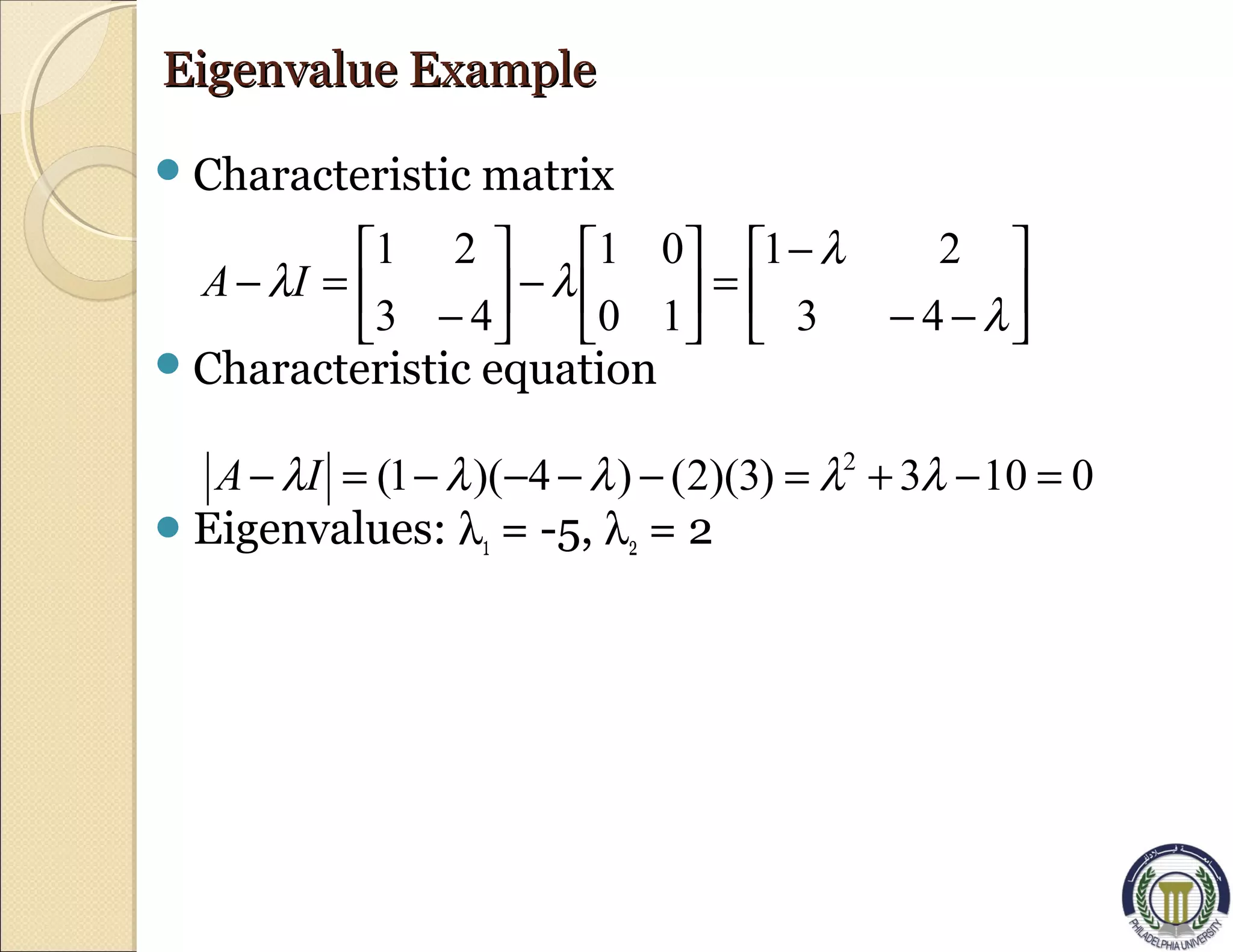 Eigen values and eigen vectors | PPT