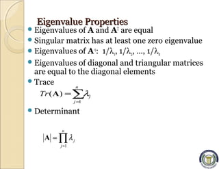 Eigen values and eigen vectors | PPT