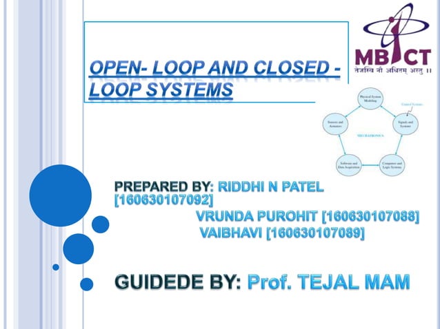 Open loop and closed loop | PPTX | Home Appliances | Home & Garden