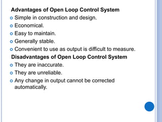 Open And Closed Loop Control System