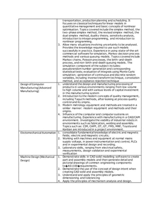 Industrial Engineering Subjects | DOCX