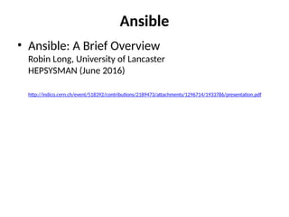 Ansible introduction uses how to install and how to usepptx | PPT | Free Download