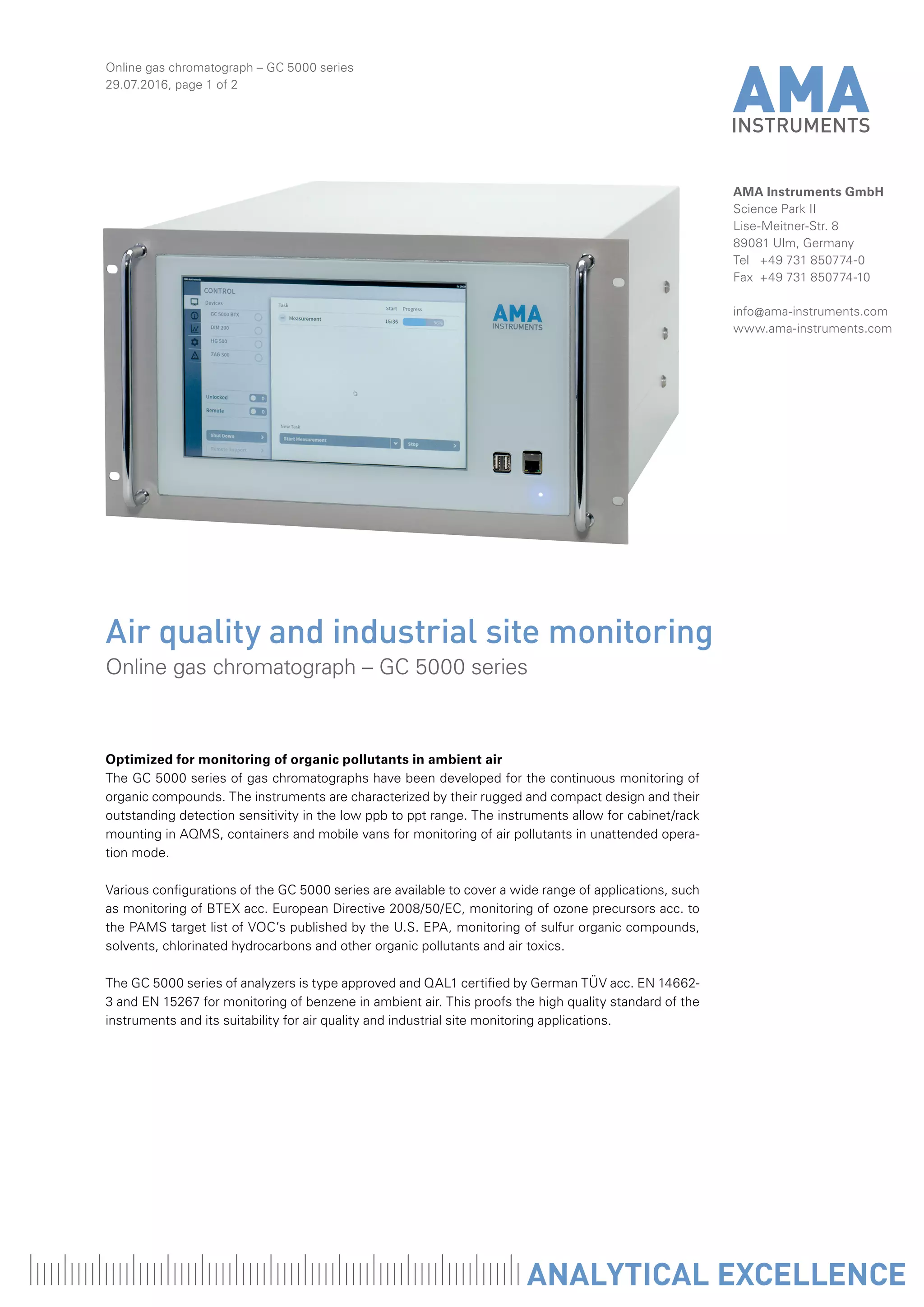 160729 ama instruments_datasheet_gc5000 | PDF