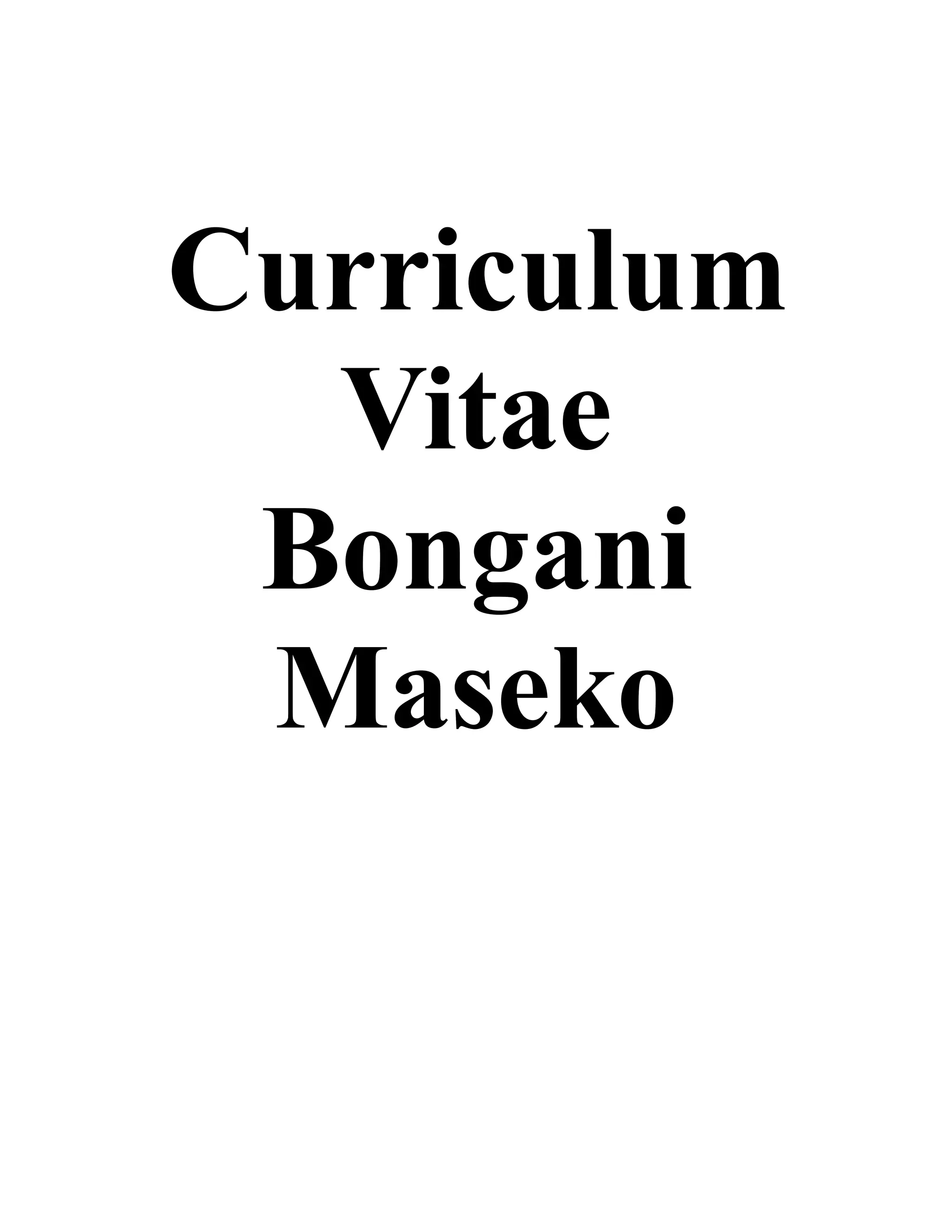 Bongani Maseko CV TV[1] | DOCX