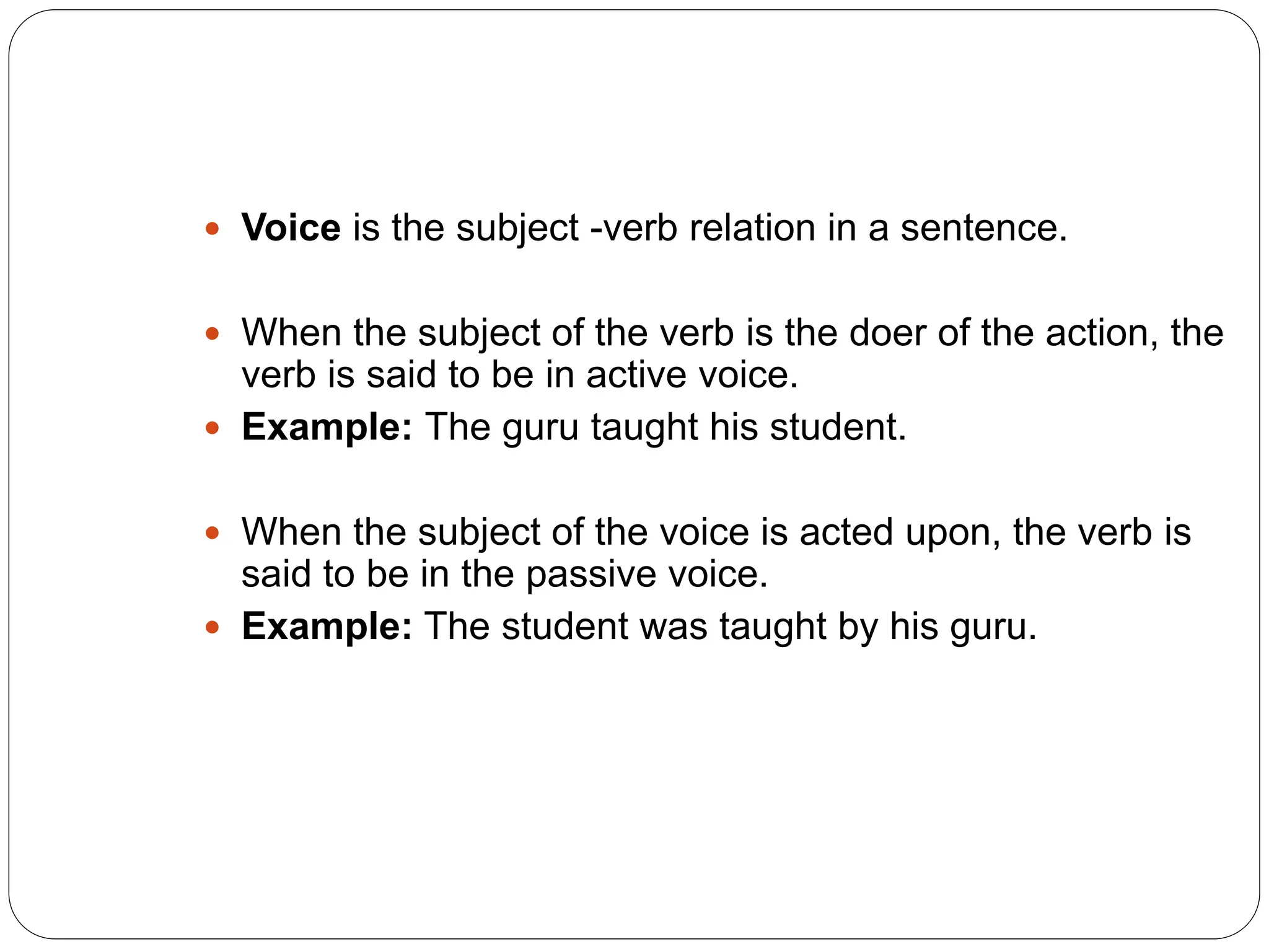 POWERPOINT PRESENTATION ON ENGLISH GRAMMAR TOPIC - VOICE | PPTX