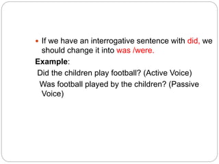 POWERPOINT PRESENTATION ON ENGLISH GRAMMAR TOPIC - VOICE | PPTX