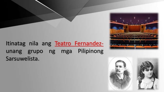 Sarsuwela: Kaligirang Pangkasaysayan, Elemento at Bahagi nito | PPTX