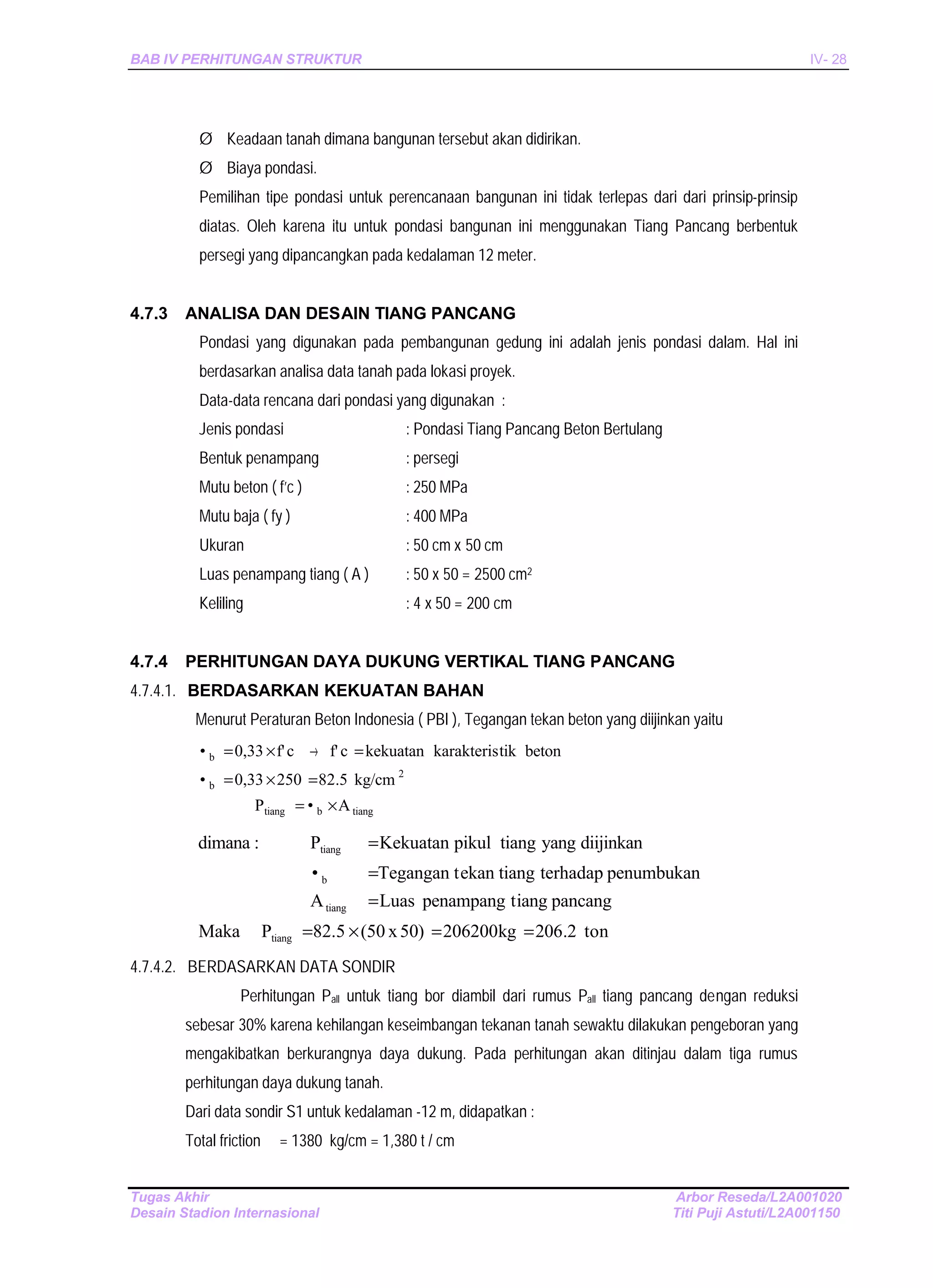 perhitungan struktur lapangan sepak bola | PDF