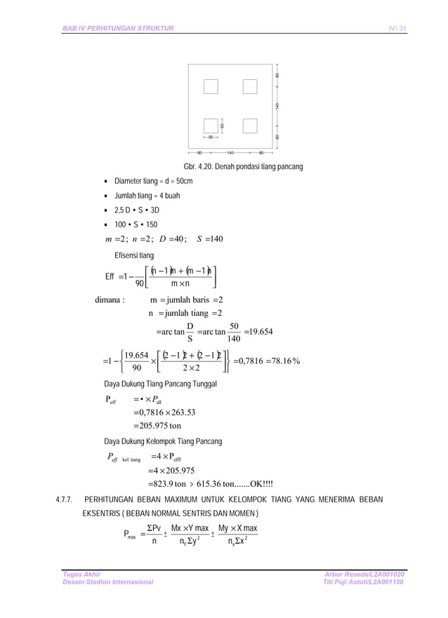 perhitungan struktur lapangan sepak bola | PDF