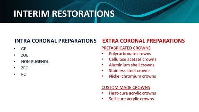 indirect restorations | PPTX | Dental Health | Diseases and Conditions