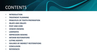 indirect restorations | PPTX