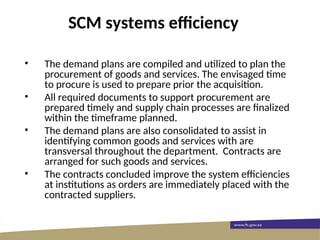 SCM systems efficiency - Regulatory Framework | PPT