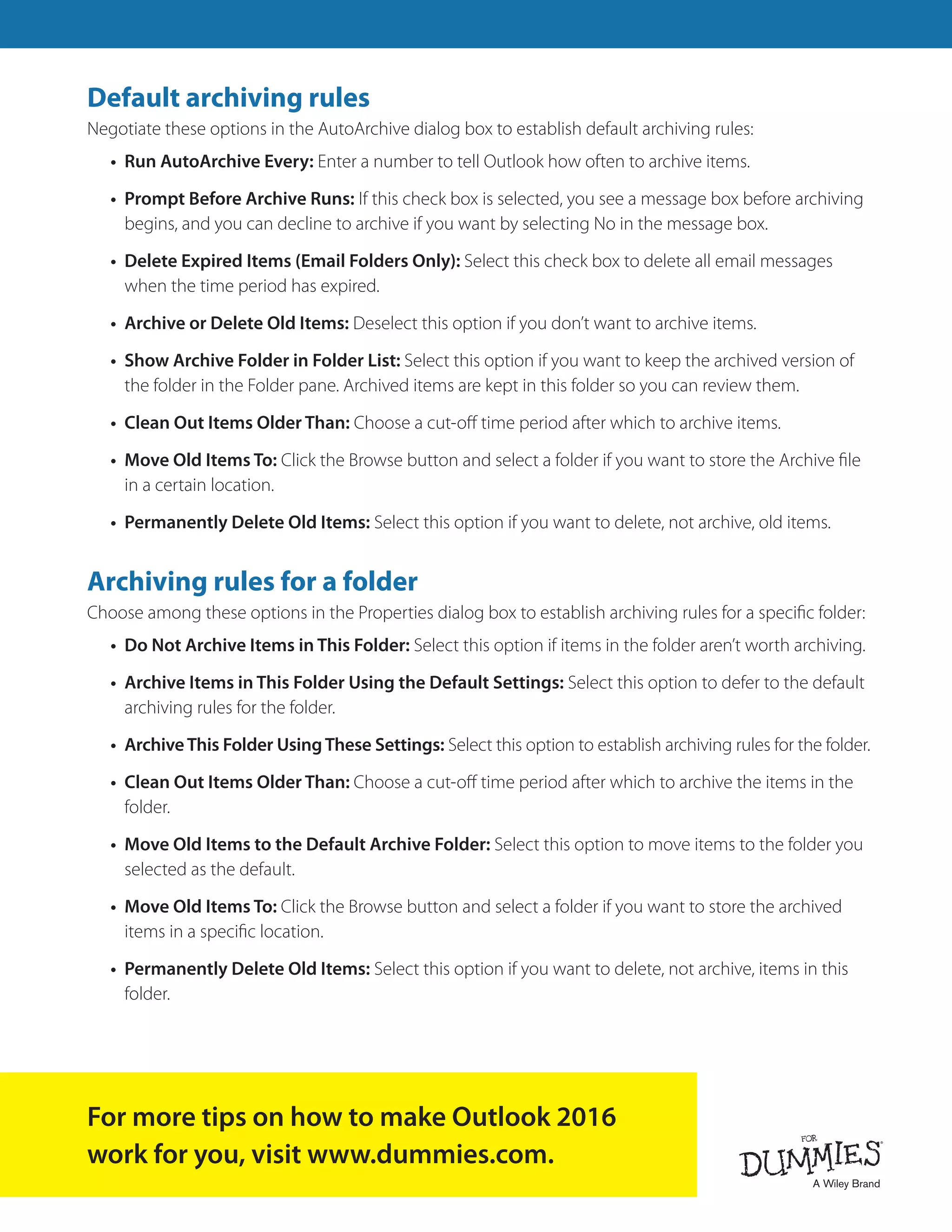 Cleaning Out Your Folders in Outlook 2016 | PDF