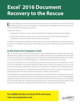 Excel Document Recovery to the Rescue | PDF