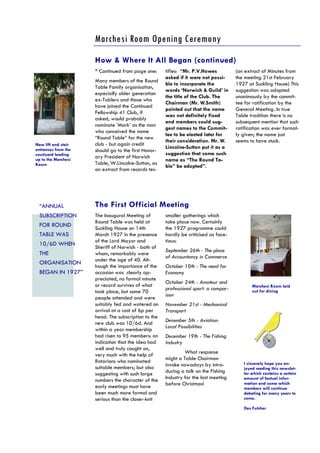 160822 marchesi room opening ceremony how & where it all began | PDF