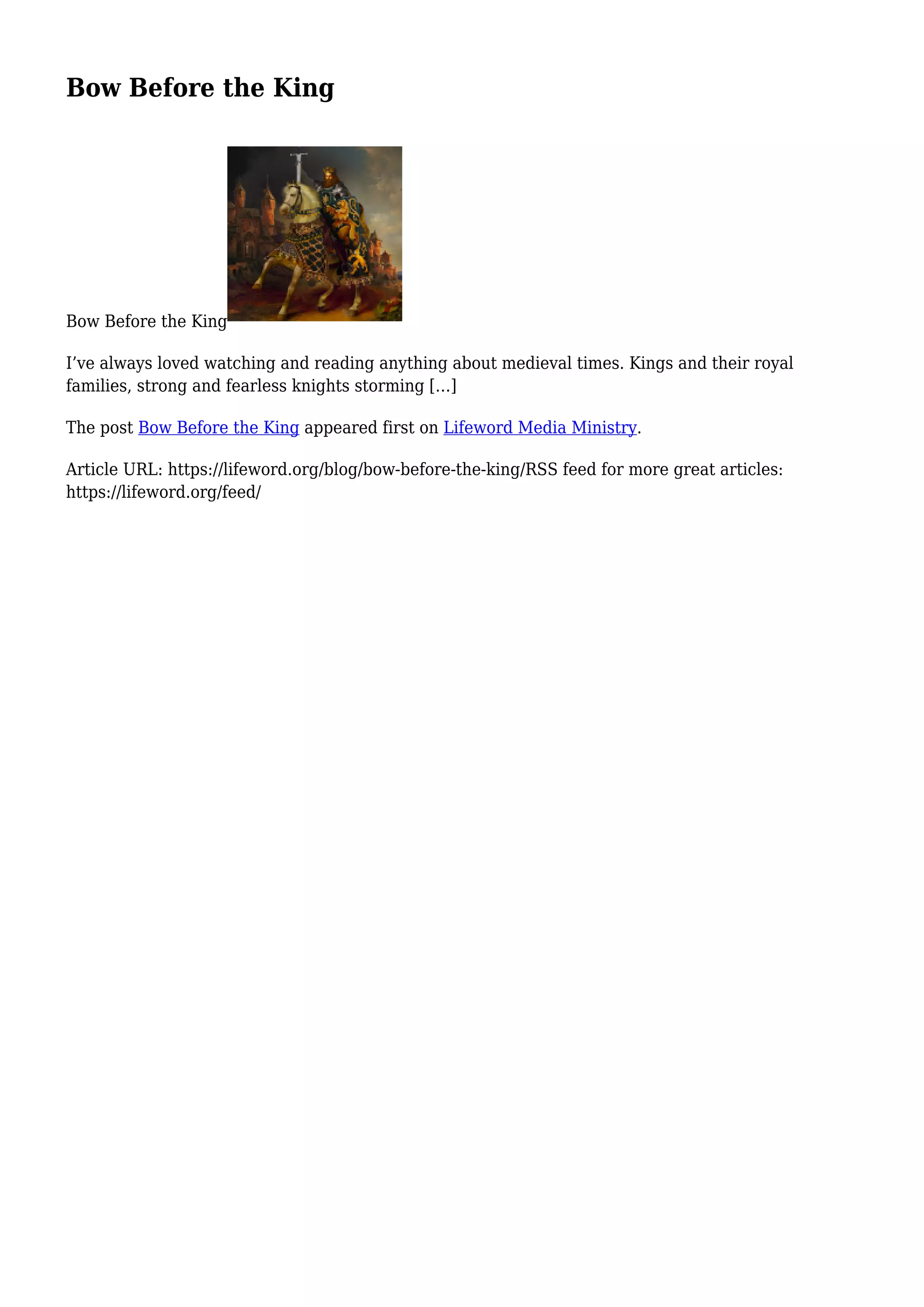 Bow Before the King | PDF