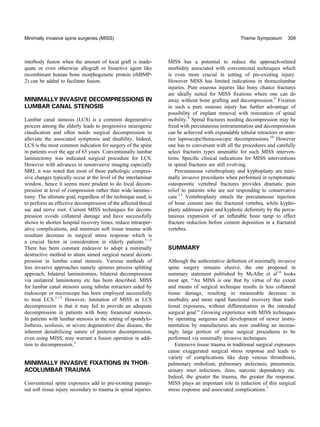 Minimally invasive spine surgeries (MISS) | PDF