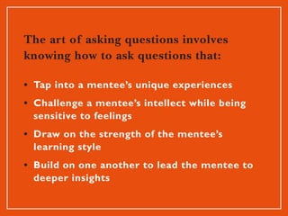 The Art of Asking Mentees Questions | PPT