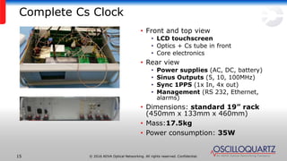 Development of a High Performance Optical Cesium Beam Clock for Ground ...