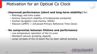 Development of a High Performance Optical Cesium Beam Clock for Ground ...