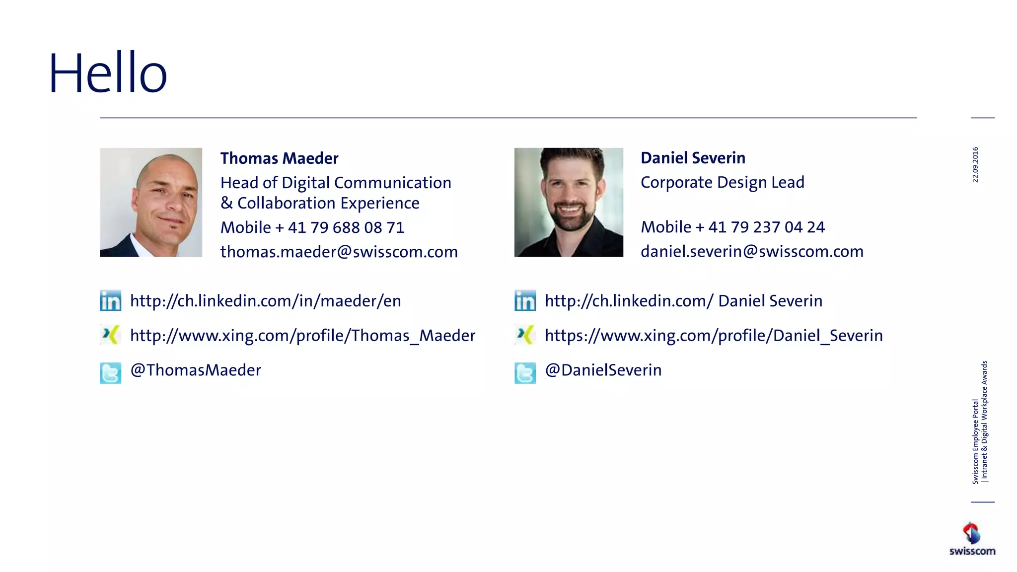 Swisscom Intranet/Employee Portal - Step Two Intranet & Digital ...