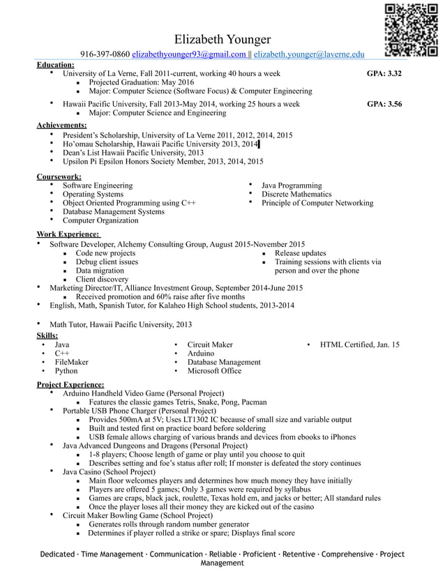 Elizabeth Younger Resume | PDF