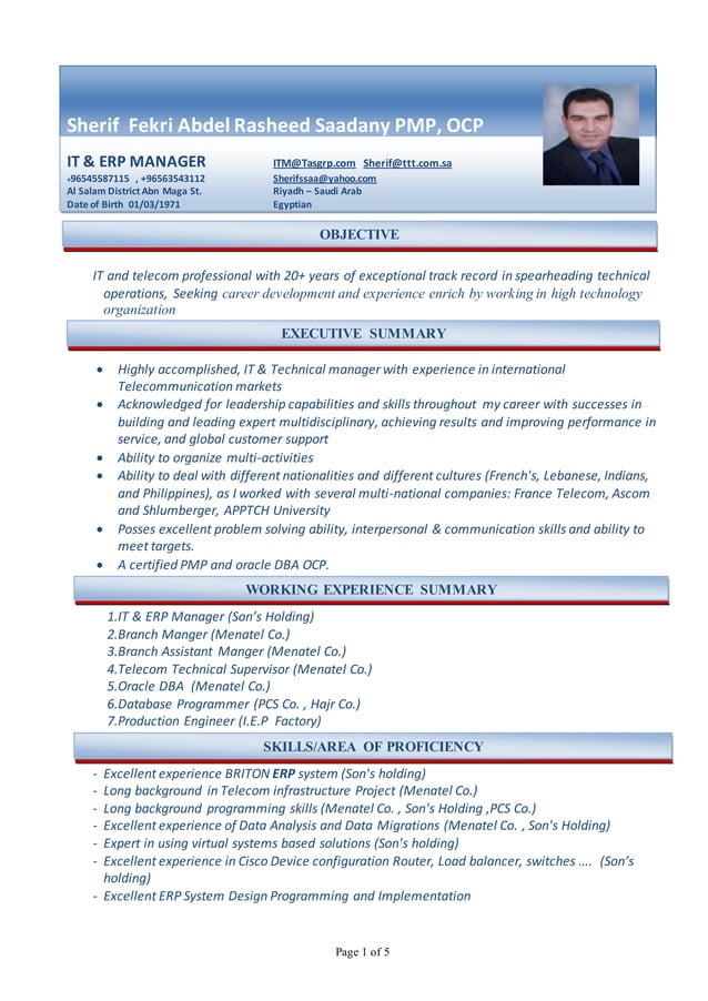 Sherif__Saadany_Cv | DOCX | IT and Internet Support | Internet