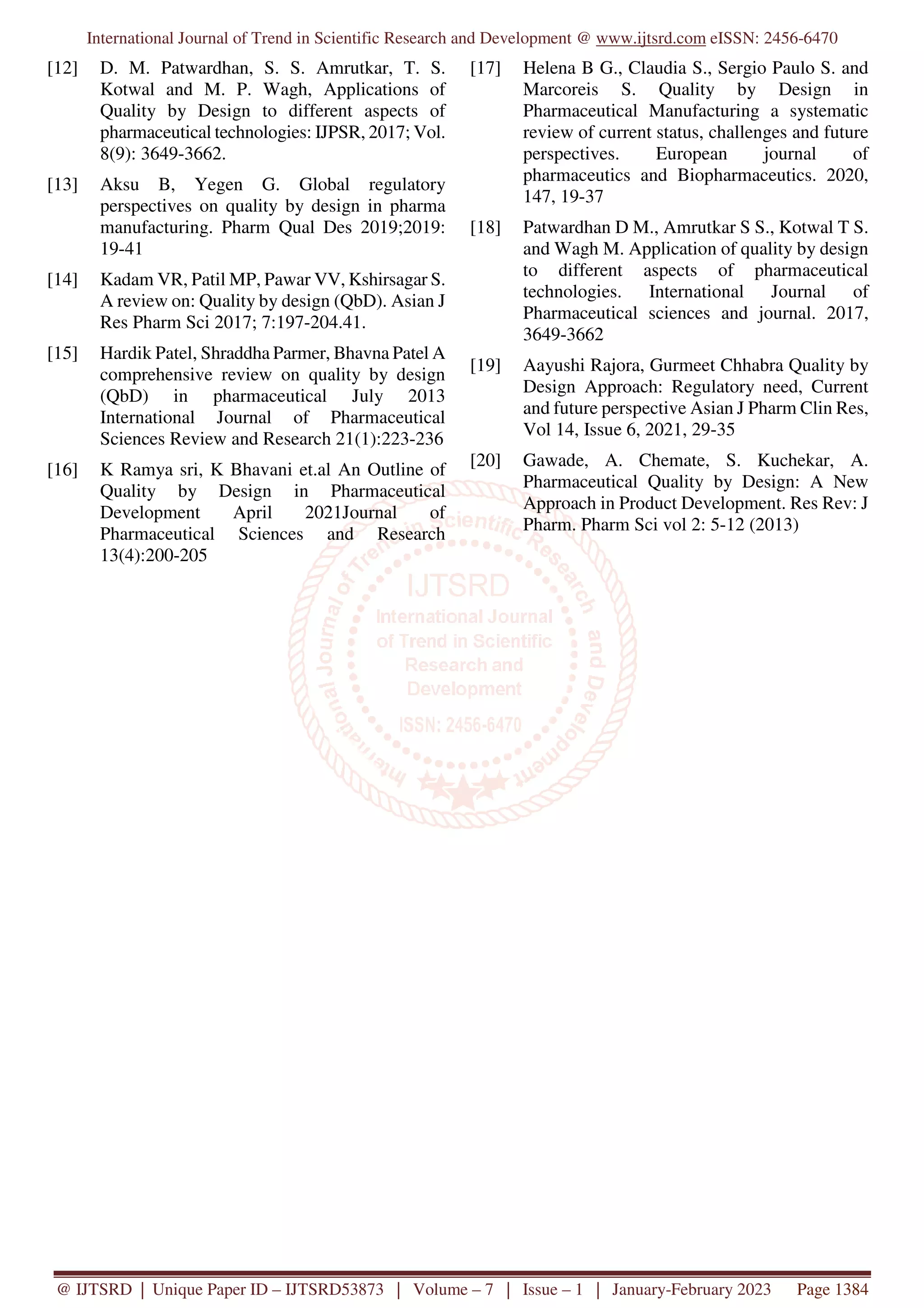 “Current Approach of Quality by Design” An Overview | PDF