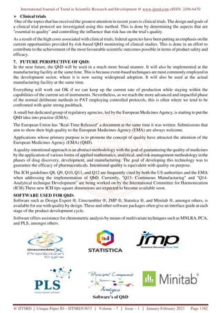 “Current Approach of Quality by Design” An Overview | PDF