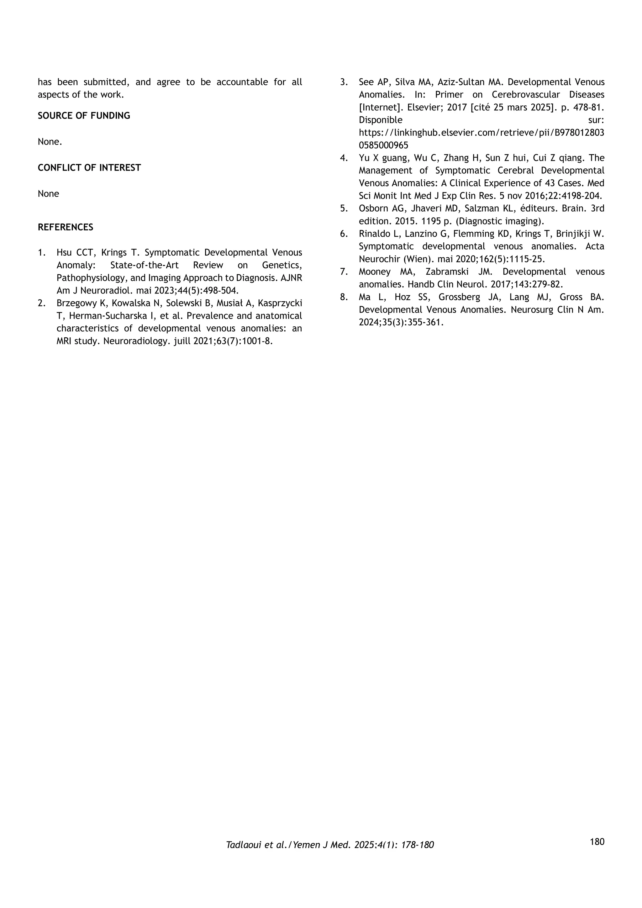Incidental Discovery of a Developmental Venous Anomaly: A Case Report ...