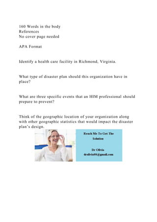 160 Words in the bodyReferencesNo cover page neededAPA Forma.docx ...