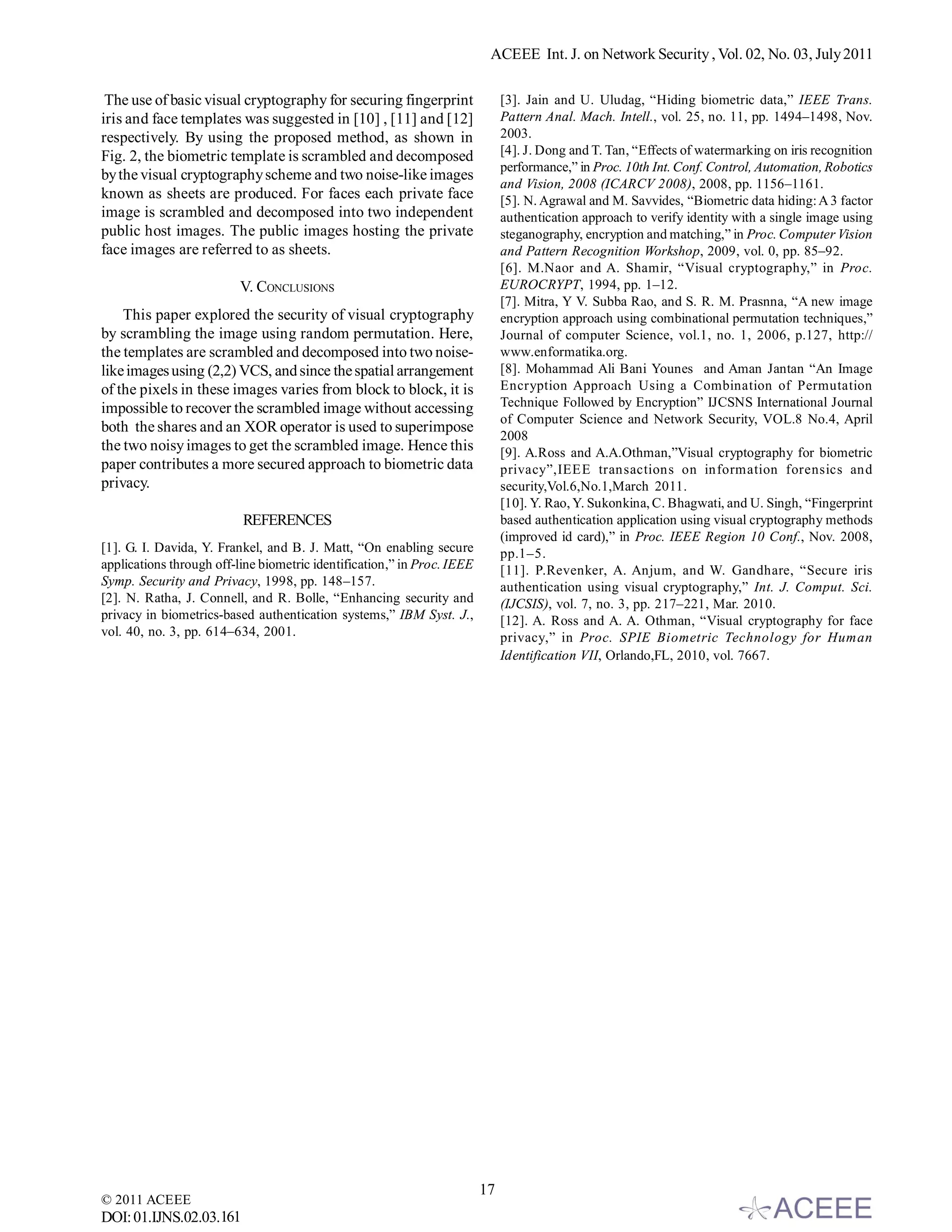 A Secured Approach to Visual Cryptographic Biometric Template | PDF | Programming Languages ...