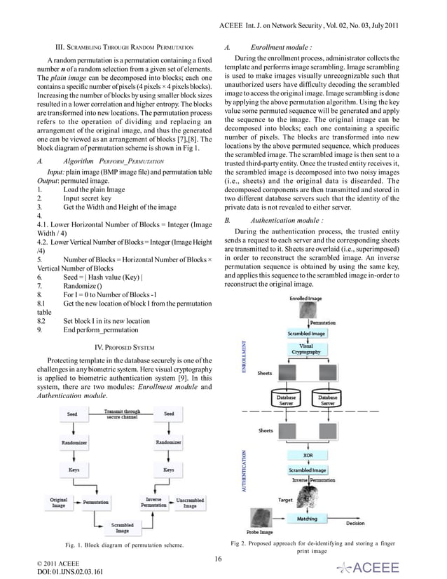 A Secured Approach to Visual Cryptographic Biometric Template | PDF