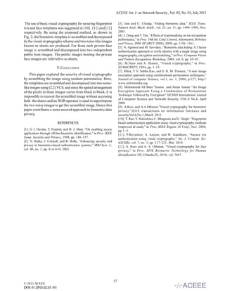 A Secured Approach to Visual Cryptographic Biometric Template | PDF | Programming Languages ...