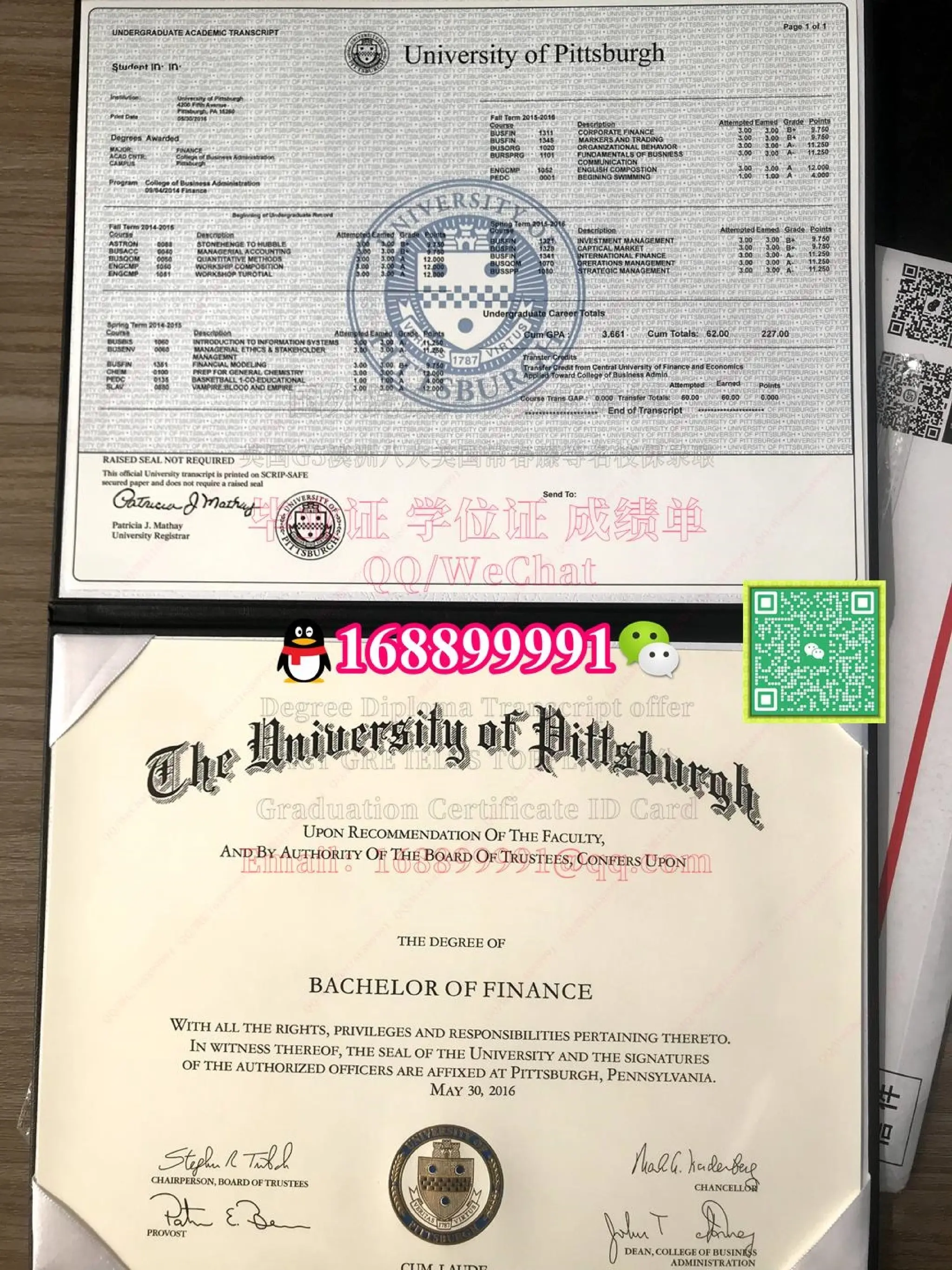 University of Pittsburgh degree offer diploma Transcript | PDF