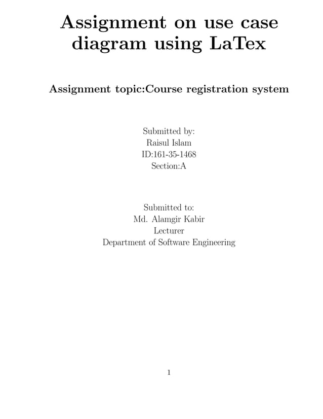 Use case of course registration system using LaTex | PDF