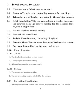 Use case of course registration system using LaTex | PDF