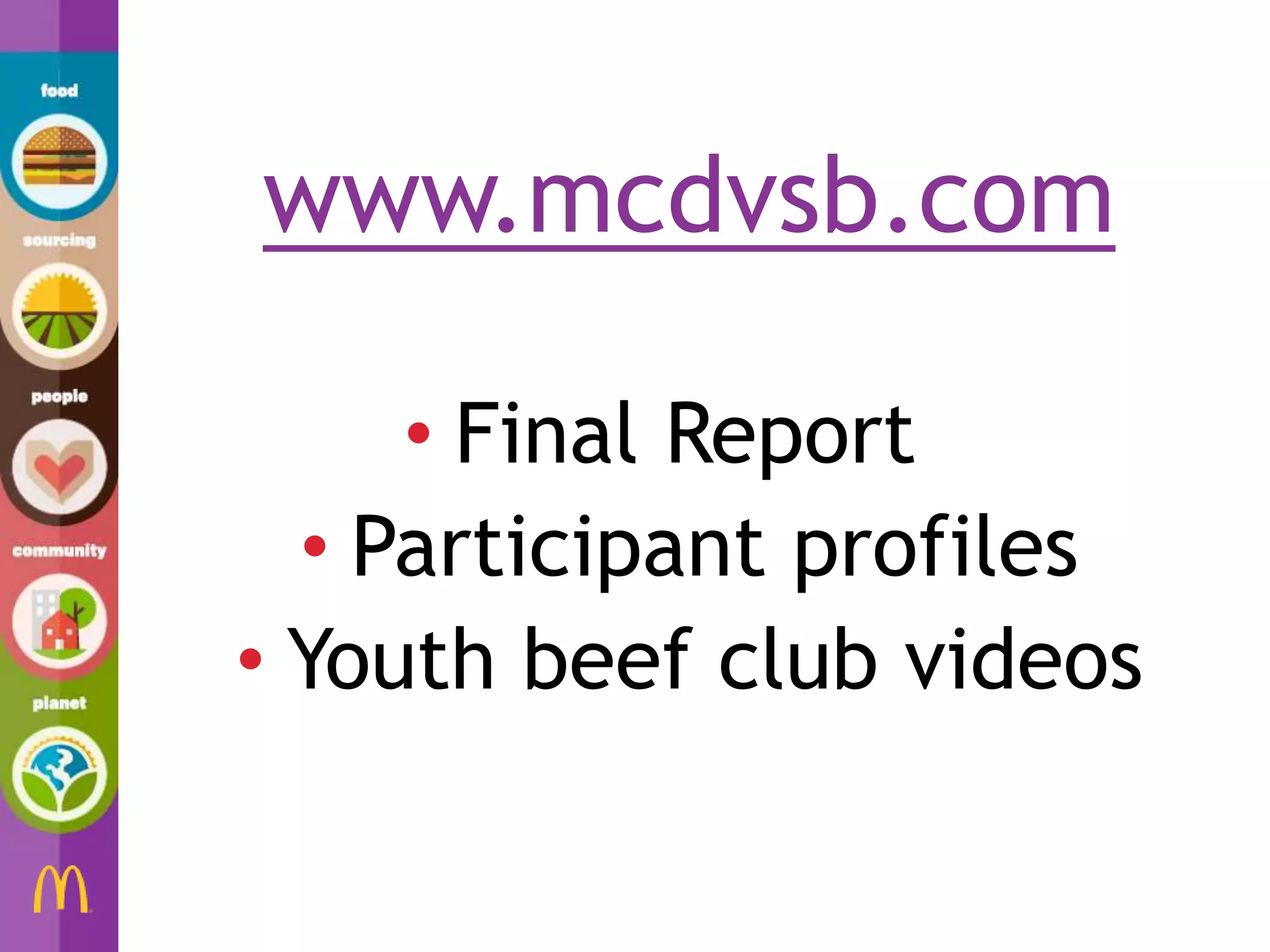 Mr. Jeffrey Fitzpatrick-Stilwell - McDonald’s Sustainable Beef Pilot ...