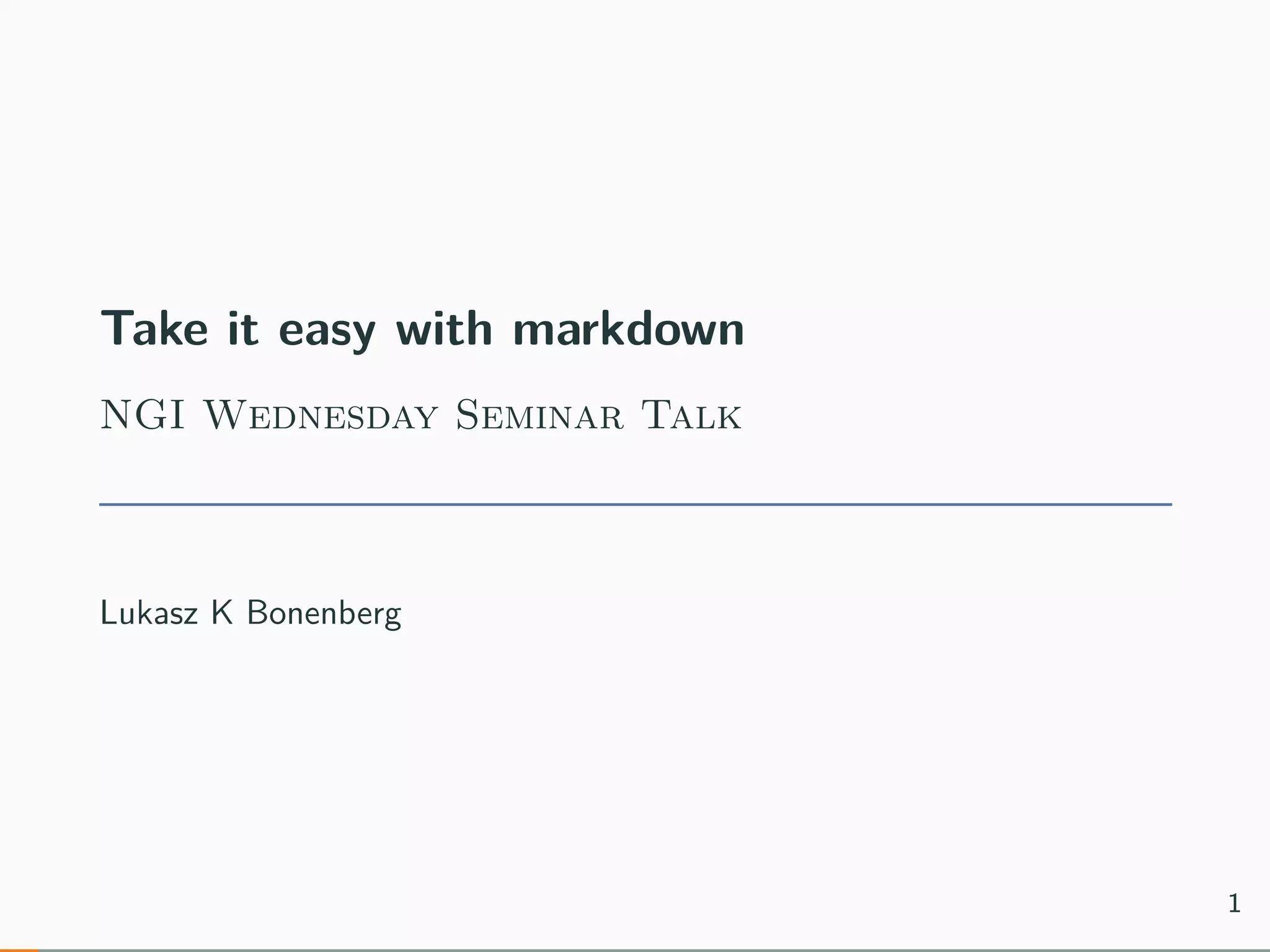 Take it easy with markdown | PPT