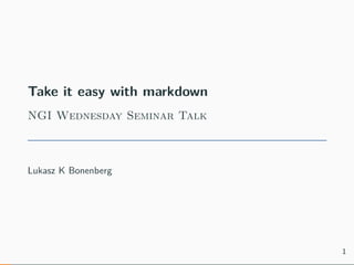 Take it easy with markdown | PPT