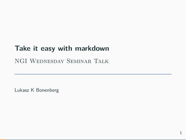 Take it easy with markdown | PPT