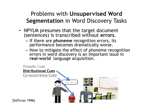 Nonparametric Bayesian Word Discovery for Symbol Emergence in Robotics | PPT