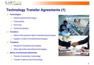 Technology Transfer and Cross Border Mergers in Thailand | PPT