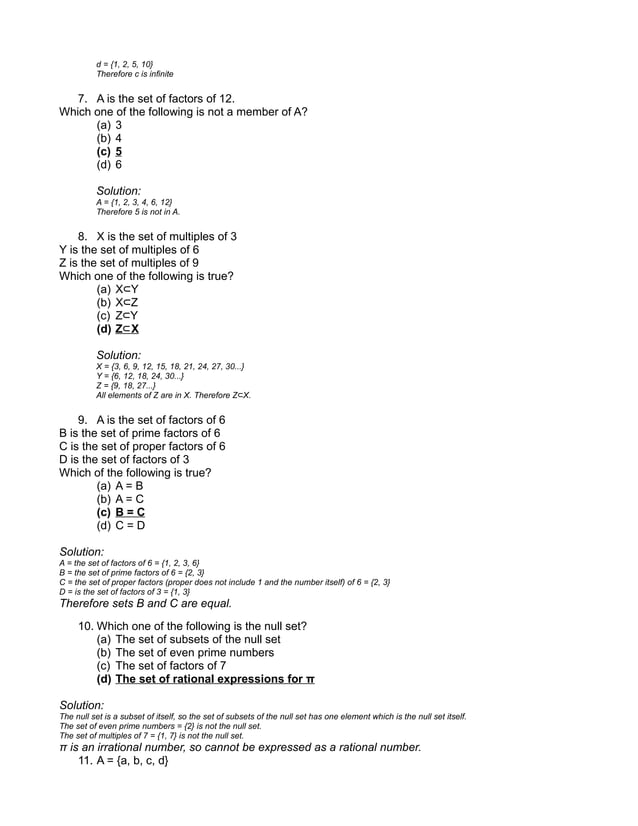Exercises-set-theory-answer-key | DOC | Internet for Beginners | Internet
