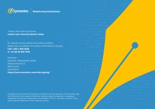 Symantec Code Signing (CH) | PPT