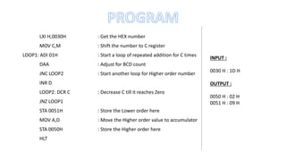 Code Conversion in 8085 Microprocessor | PPTX | Programming Languages ...