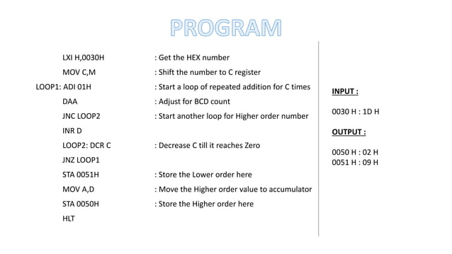 Code Conversion in 8085 Microprocessor | PPTX | Programming Languages ...